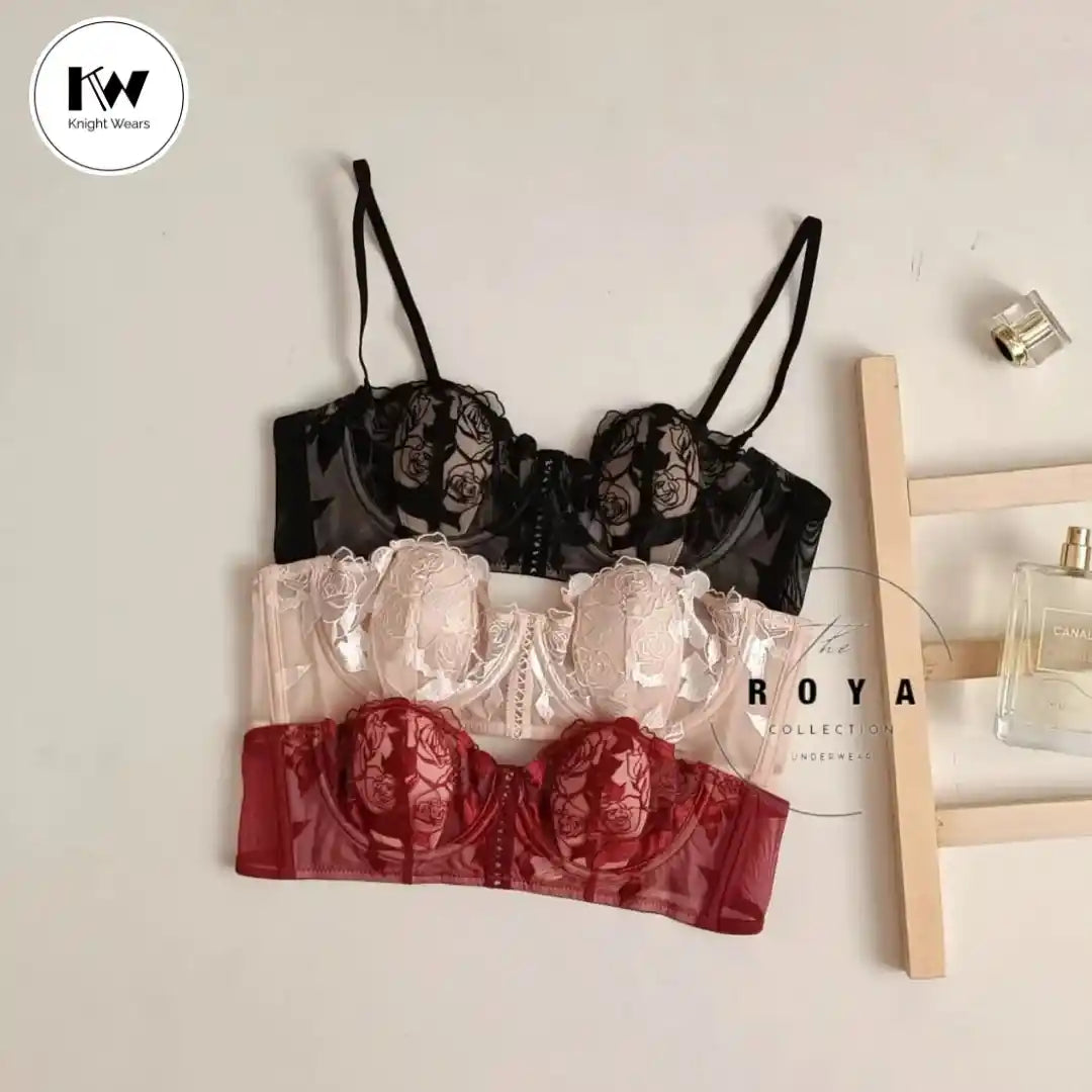Bold Floral Lace Bra | Lace Bra Pakistan – KnightWears